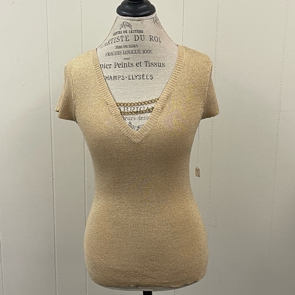 Christine Phillipé | Tops | Christine Phillip Silk And Metallic Chain ...